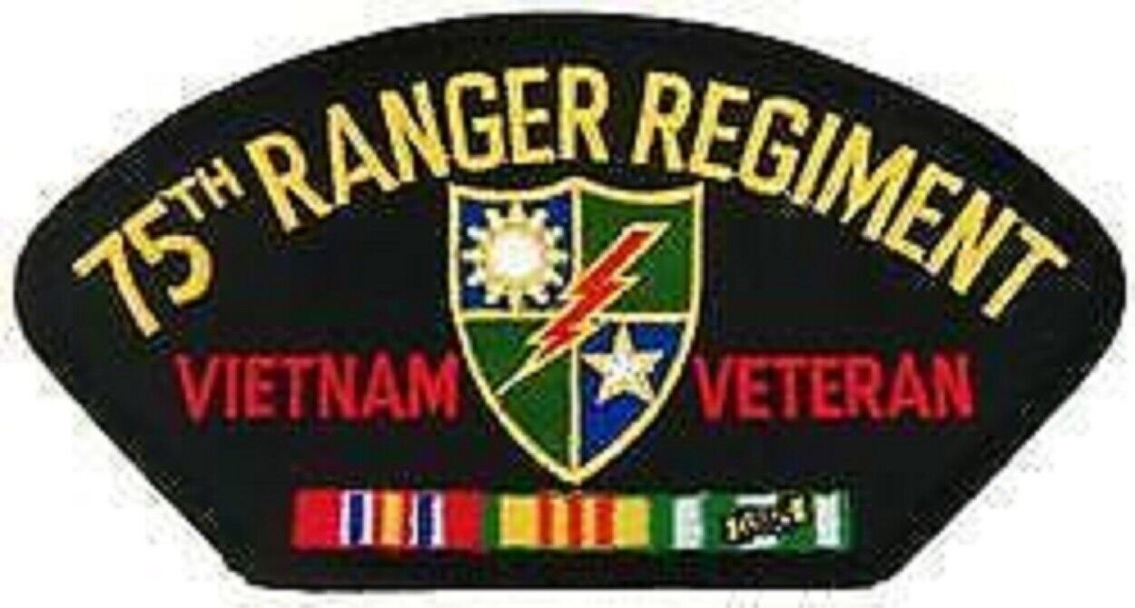 ARMY 75TH RANGER REGIMENT VIETNAM VETERAN RIBBON EMBROIDERED 5" PATCH