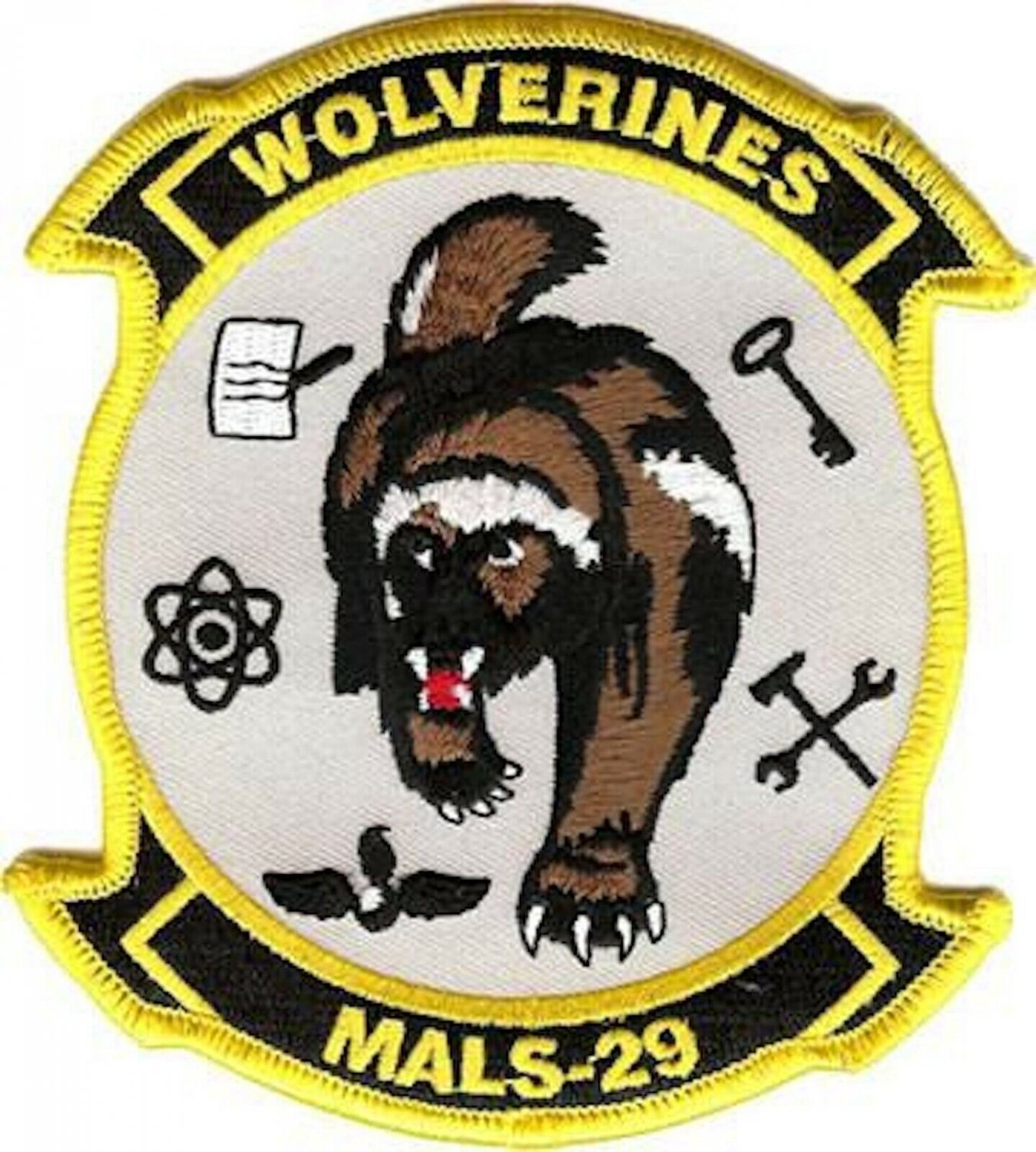 4" USMC MARINE CORPS MALS-29 WOLVERINES AIR WING MILITARY EMBROIDERED PATCH