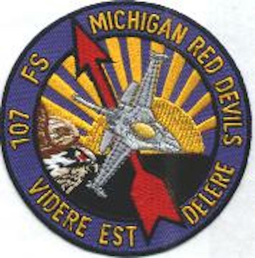 USAF AIR FORCE 107FS VIPER ARROW MICHIGAN NATIONAL EMBROIDERED JACKET PATCH
