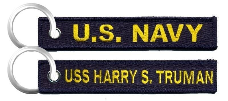NAVY USS HARRY S. TRUMAN MILITARY EMBROIDERED FOB KEY CHAIN