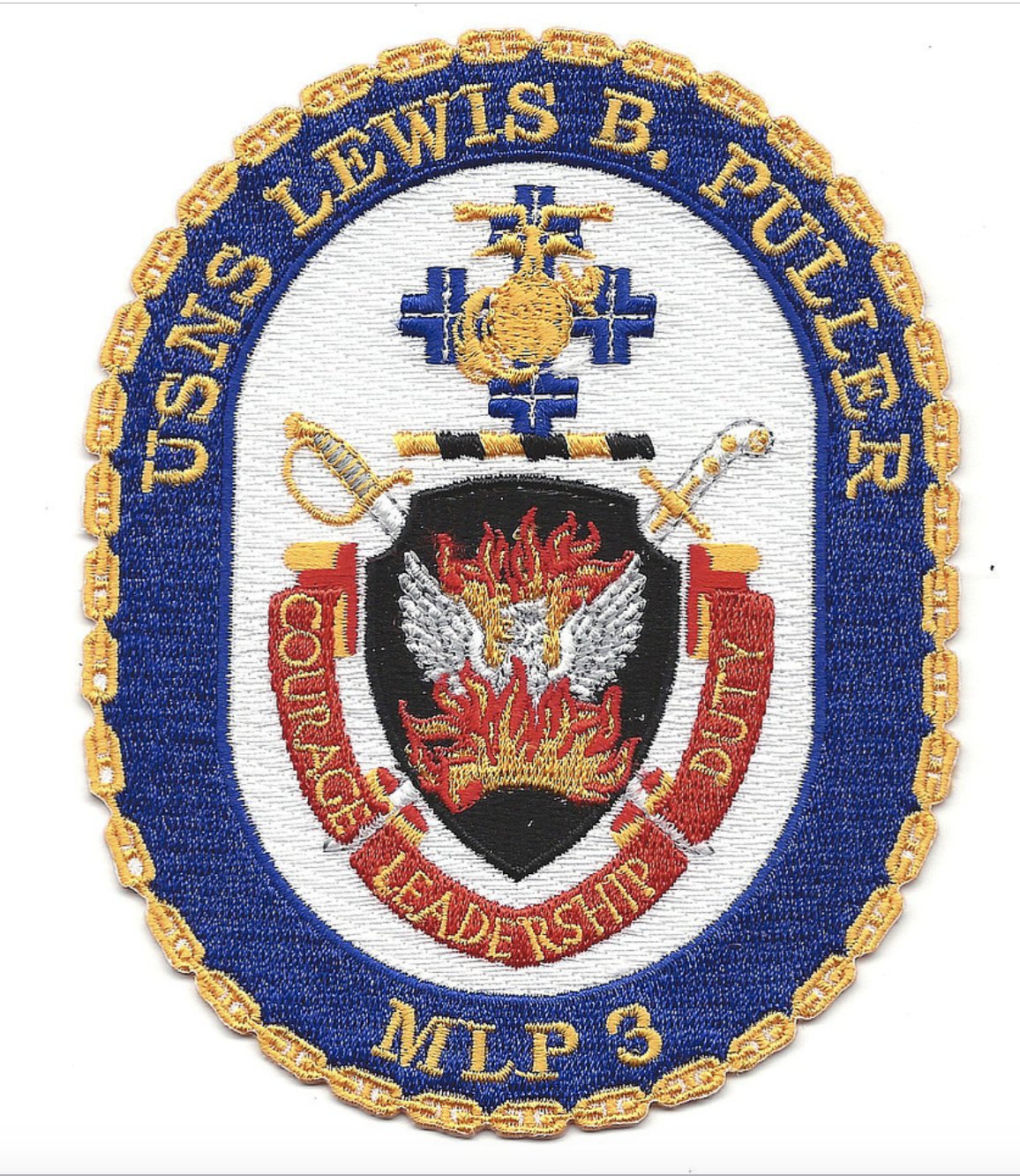 5" NAVY USS LEWIS B PULLER MLP-3 EMBROIDERED PATCH