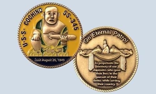 NAVY SUBMARINE USS COCHINO SS-345 ON ETERNAL PATROL CHALLENGE COIN