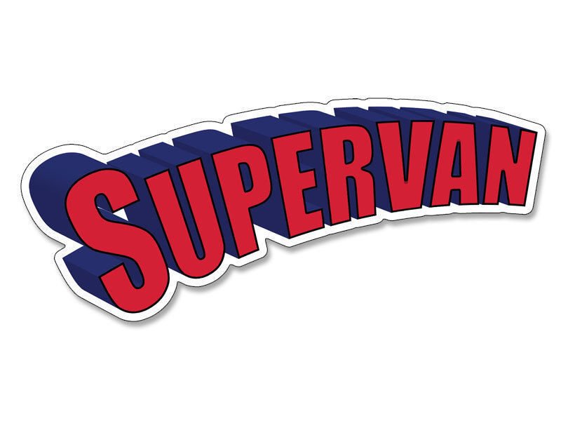 7" SUPERVAN LOGO HELMET CAR TOOLBOX BUMPER DECAL STICKER MADE IN USA