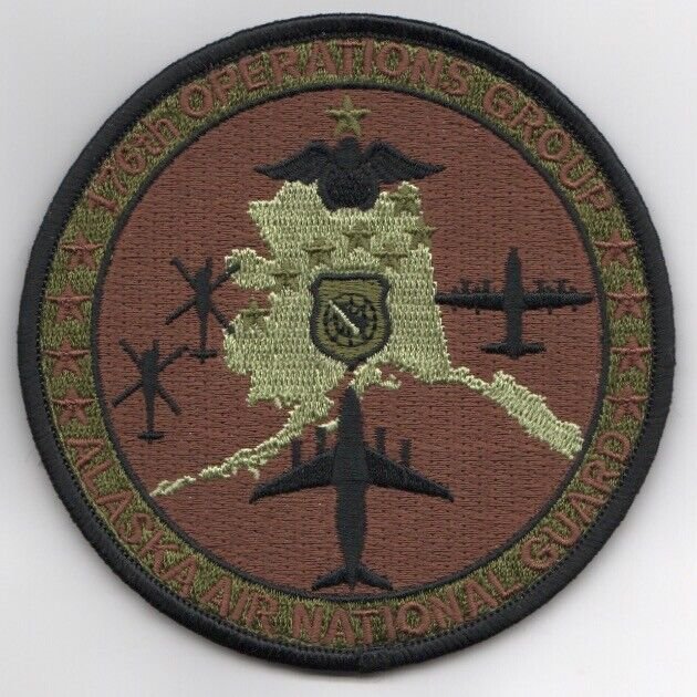 4" USAF AIR FORCE 176 OPS GROUP AK ANG OCP ROUND HOOK & LOOP ...