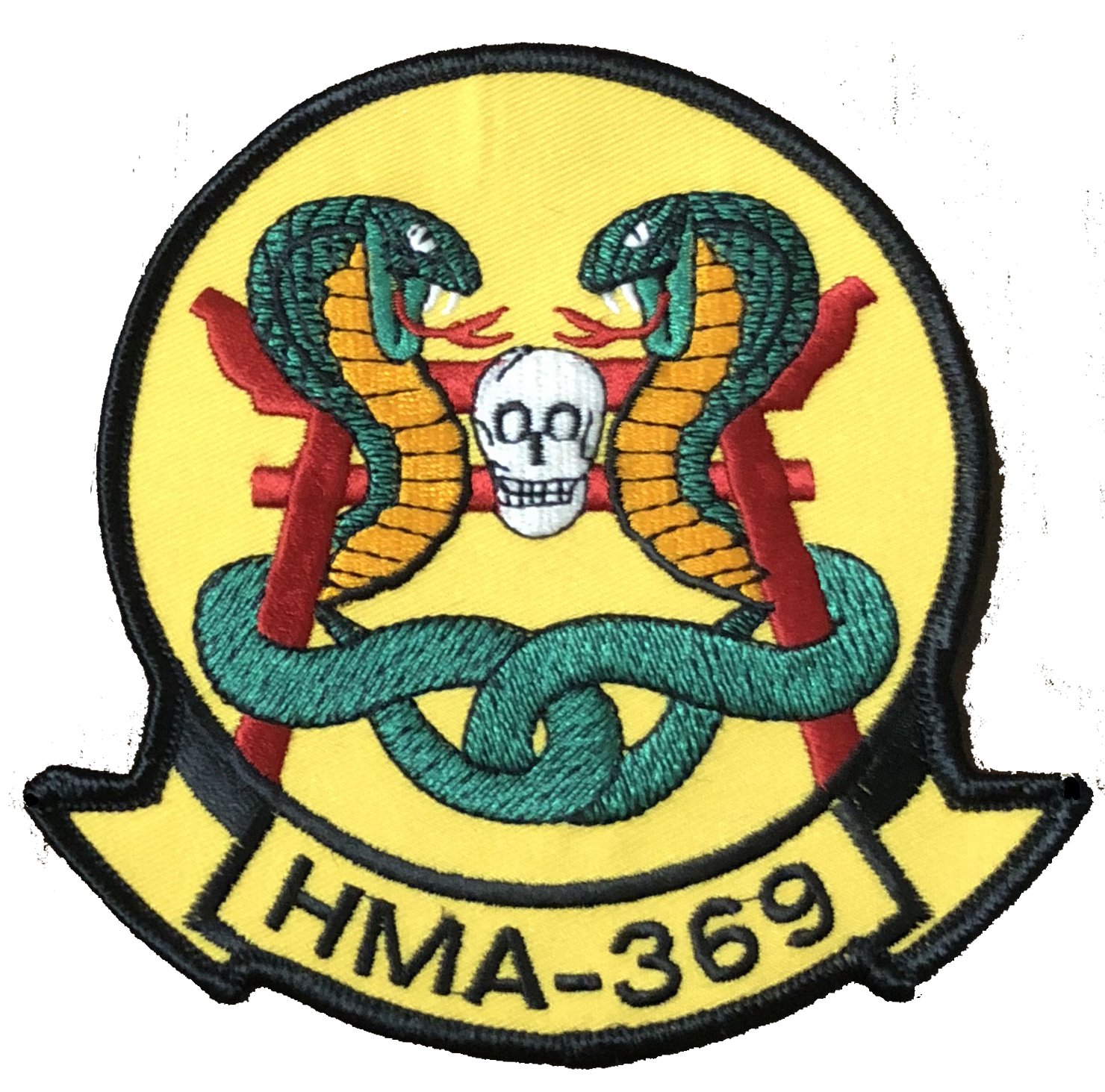4" MARINE CORPS HMA-369 GUNFIGHTERS HELICOPTER SQUADRON EMBROIDERED ...