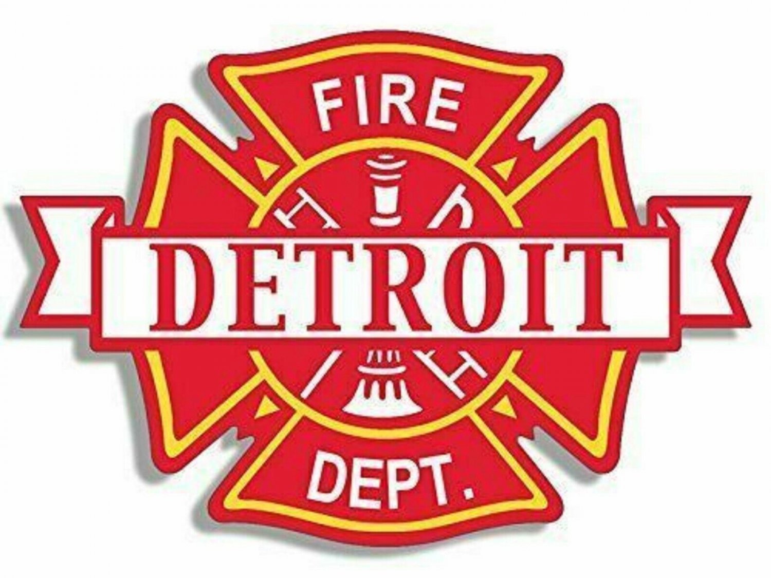 4" detroit fire department maltese logo seal decal sticker