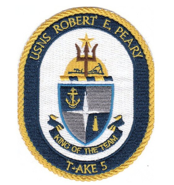 5" NAVY T-AKE 5 USNS ROBERT E PEARY EMBROIDERED PATCH
