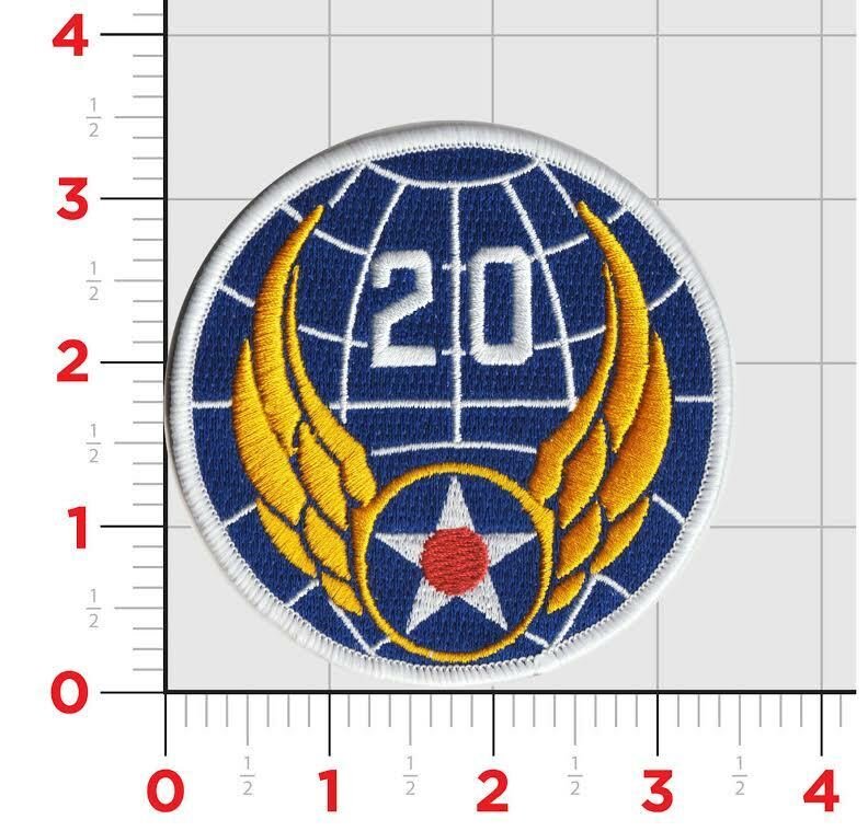 USAF 20TH AIR FORCE WINGS GLOBE MILITARY ROUND HOOK & LOOP EMBROIDERED ...