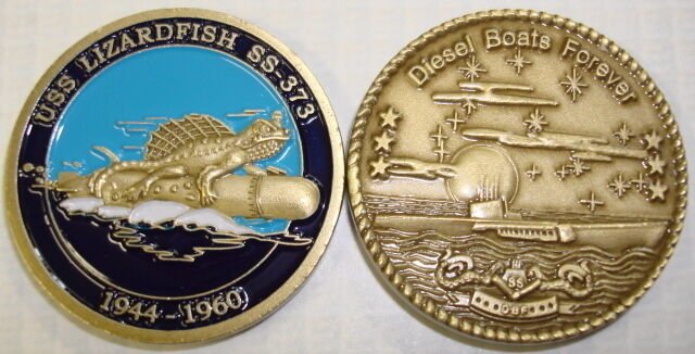 NAVY USS LIZARDFISH SS-373 SUBMARINE CHALLENGE COIN