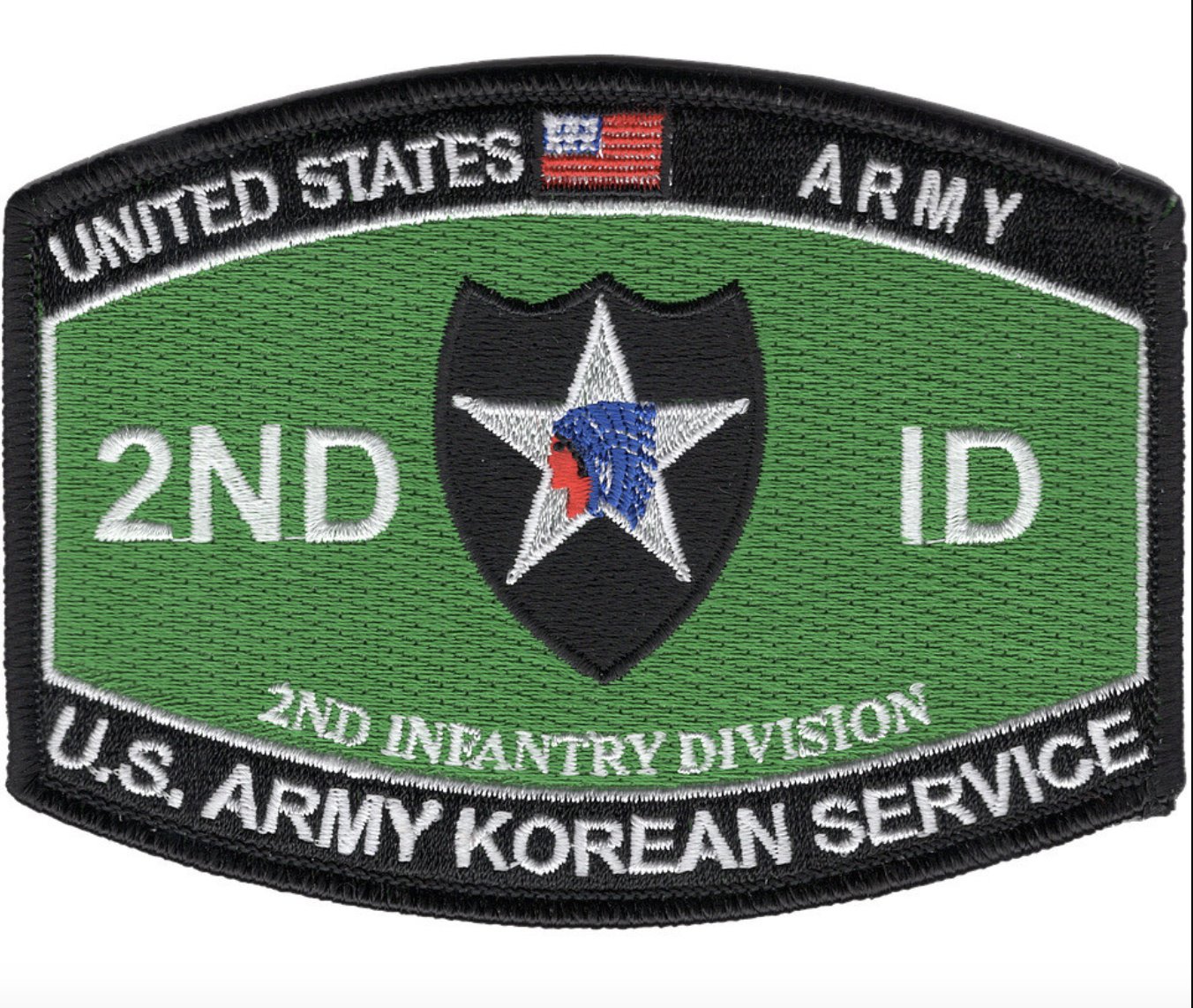 4.5" ARMY MOS 2ND INFANTRY DIVISION KOREN SERVICE EMBROIDERED PATCH