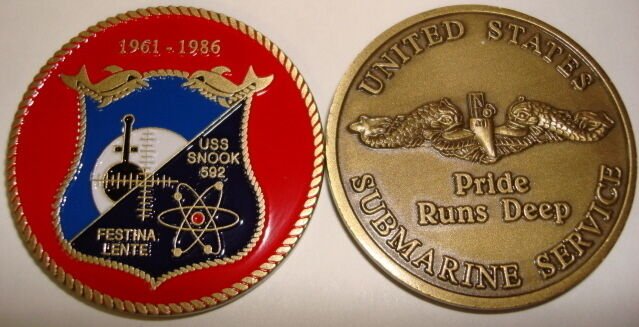 USS SNOOK SSN-592 SUBMARINE SERVICE NAVY CHALLENGE COIN