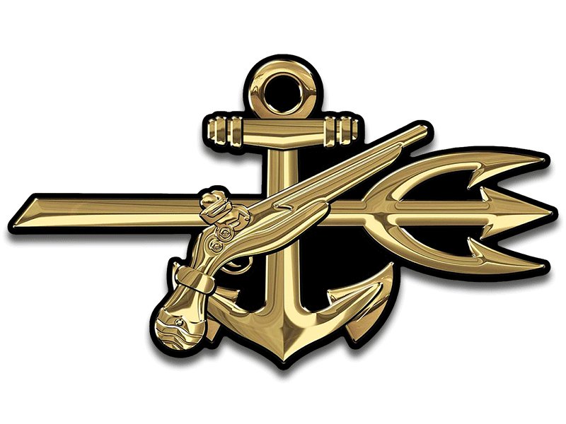 5" NAVY SEAL SPECIAL WARFARE UDT UNDERWATER DEMOLITION TEAM GOLD ...