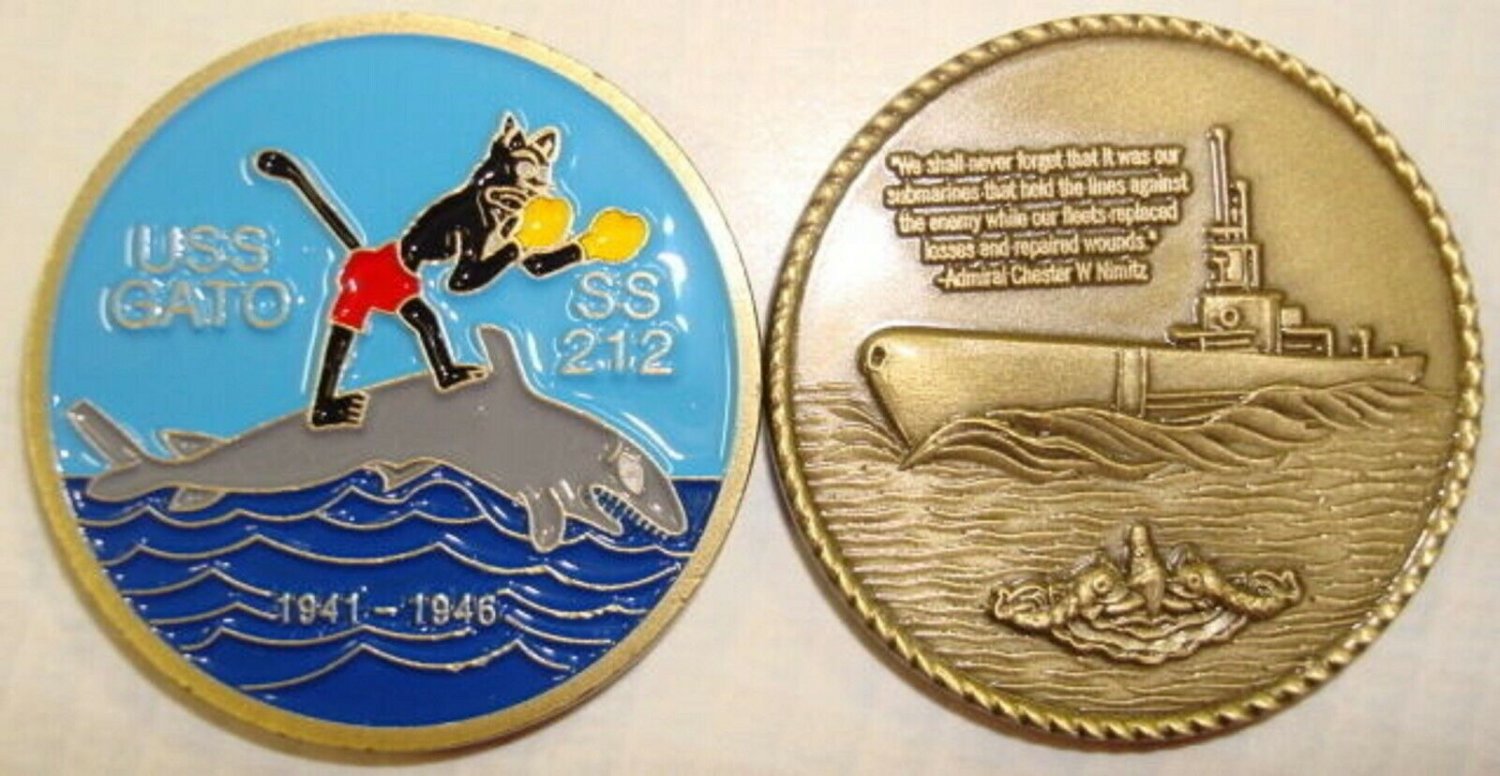 NAVY USS GATO SS-212 WWII SUBMARINE CHALLENGE COIN