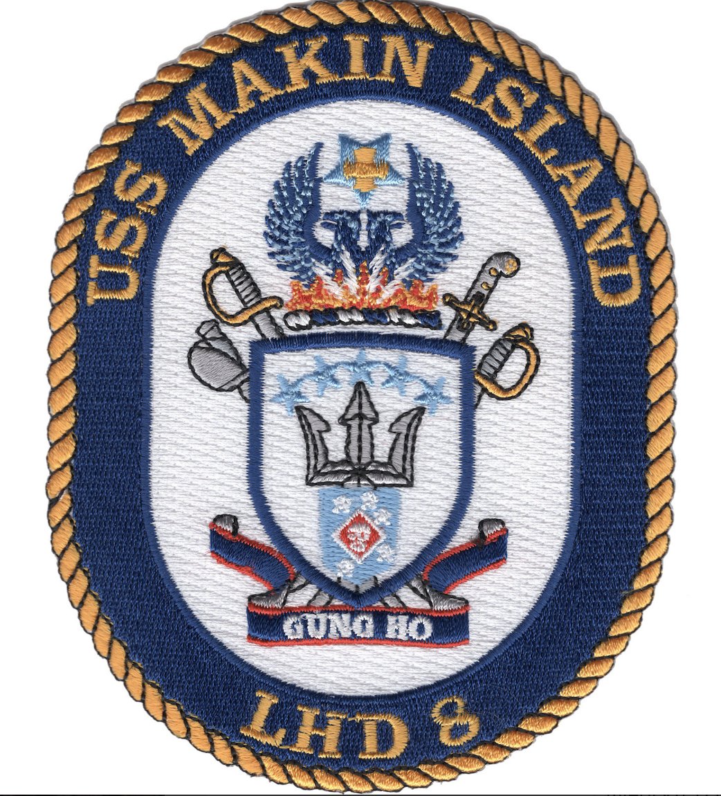 5" NAVY USS MAKIN ISLAND LHD-8 EMBROIDERED PATCH