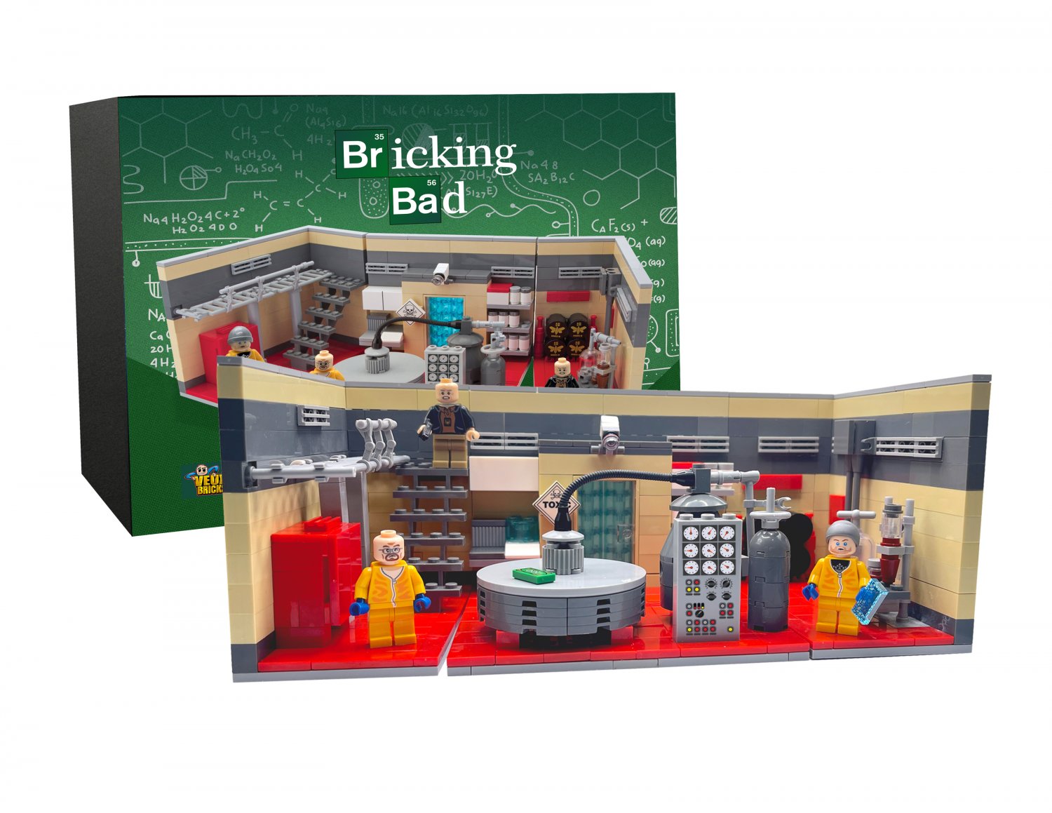 Breaking bad chemistry lab MOC with 3 custom minifigures