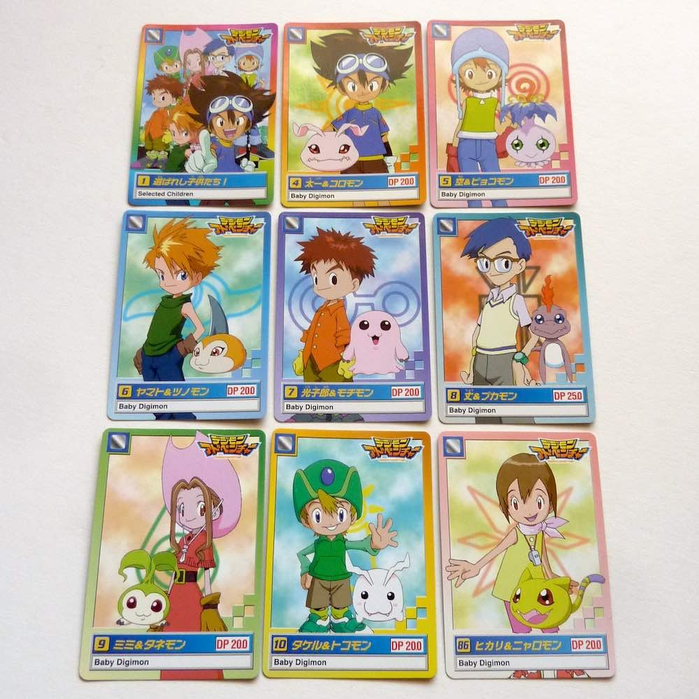 Bandai Japanese Digimon Adventure 9pc Card Set Digidestined Chosen ...