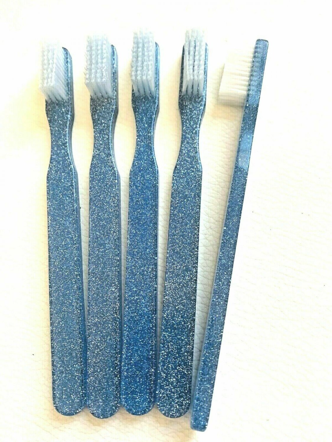 10-Pack Blue Glitter Vintage Design Toothbrush By Alan Stuart of New York
