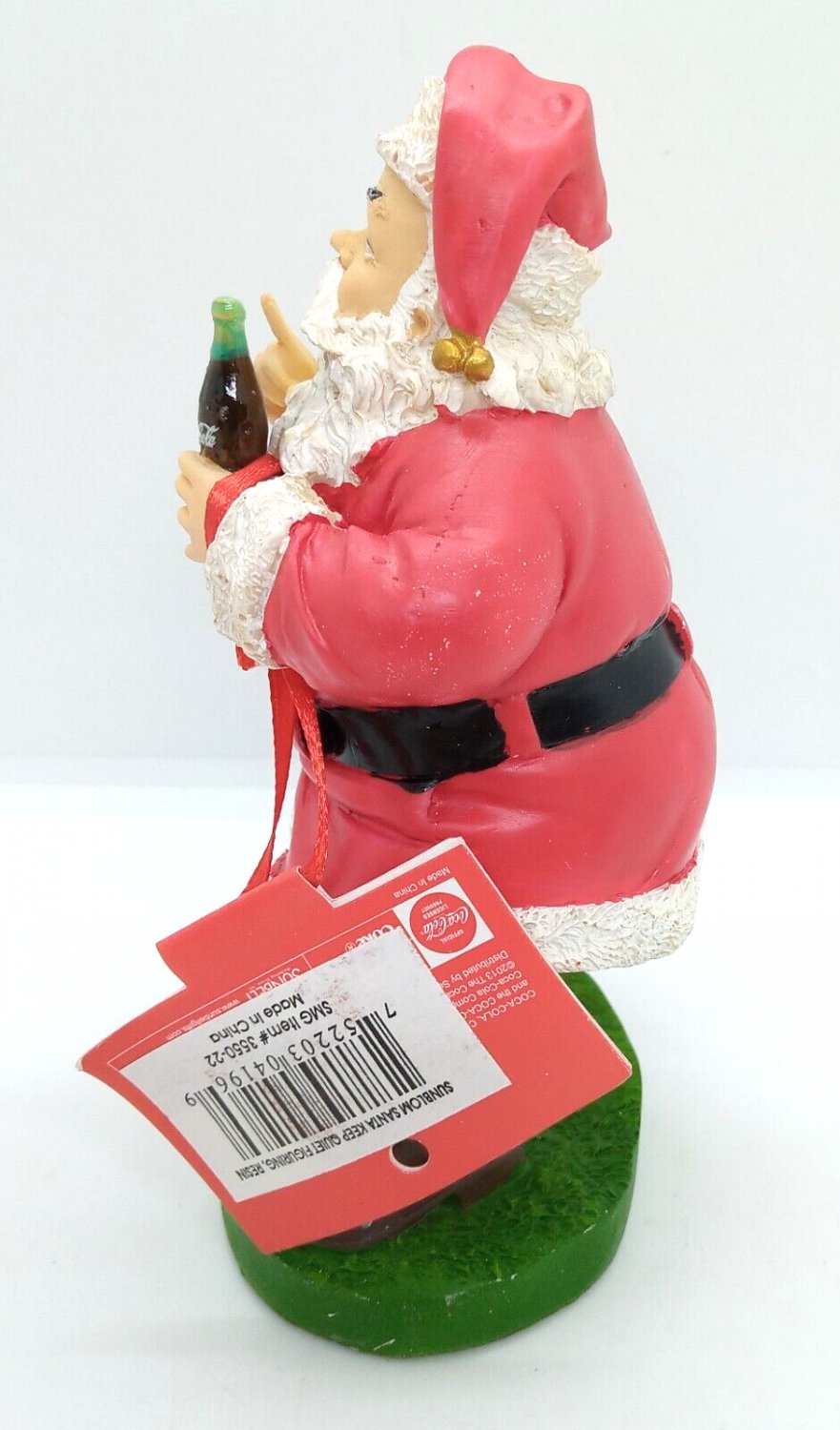 Coca-Cola 5 1/2" Tall Santa Drinking A Coke 90s Rare Resin Figurine