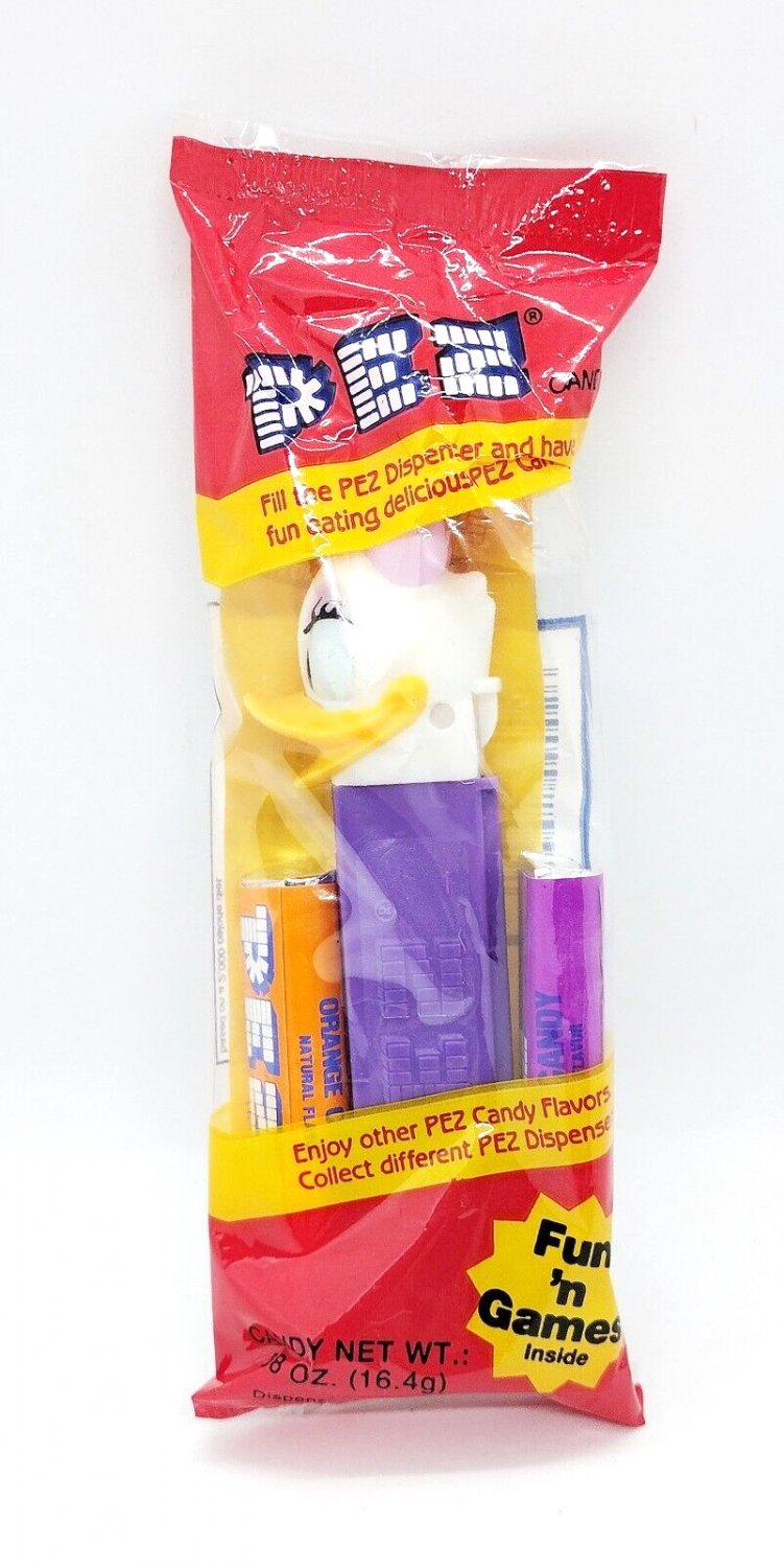 Disney Daisy Duck Red Package Pez Dispenser W/Fun 'n Games Inside