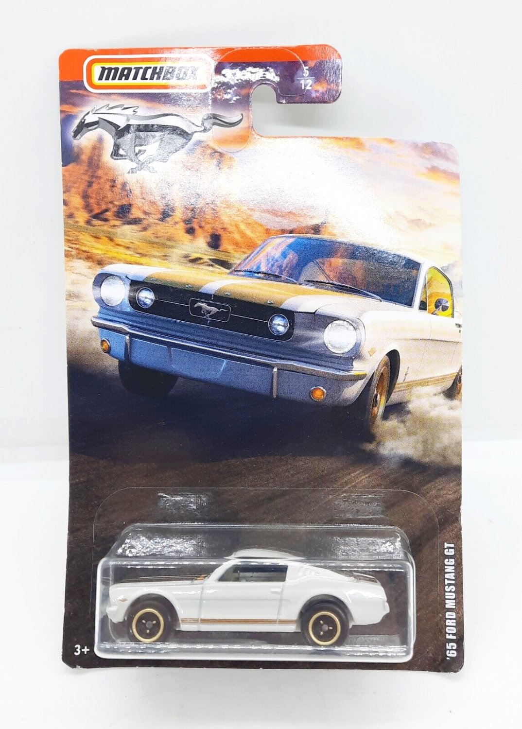 Matchbox '65 Ford Mustang GT #5 White Mustang Series 1:64 Scale Diecast Car