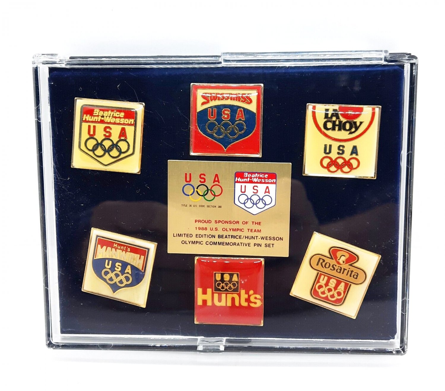 Beatrice/Hunt-Wesson Limited Edition 1988 Olympic Commemorative Pin Set