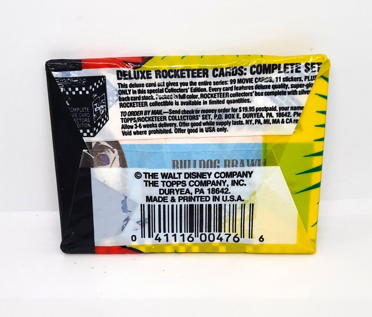 Topps 1991 Disney Rocketeer 8 Glossy Movie Trading Cards Wax Pack