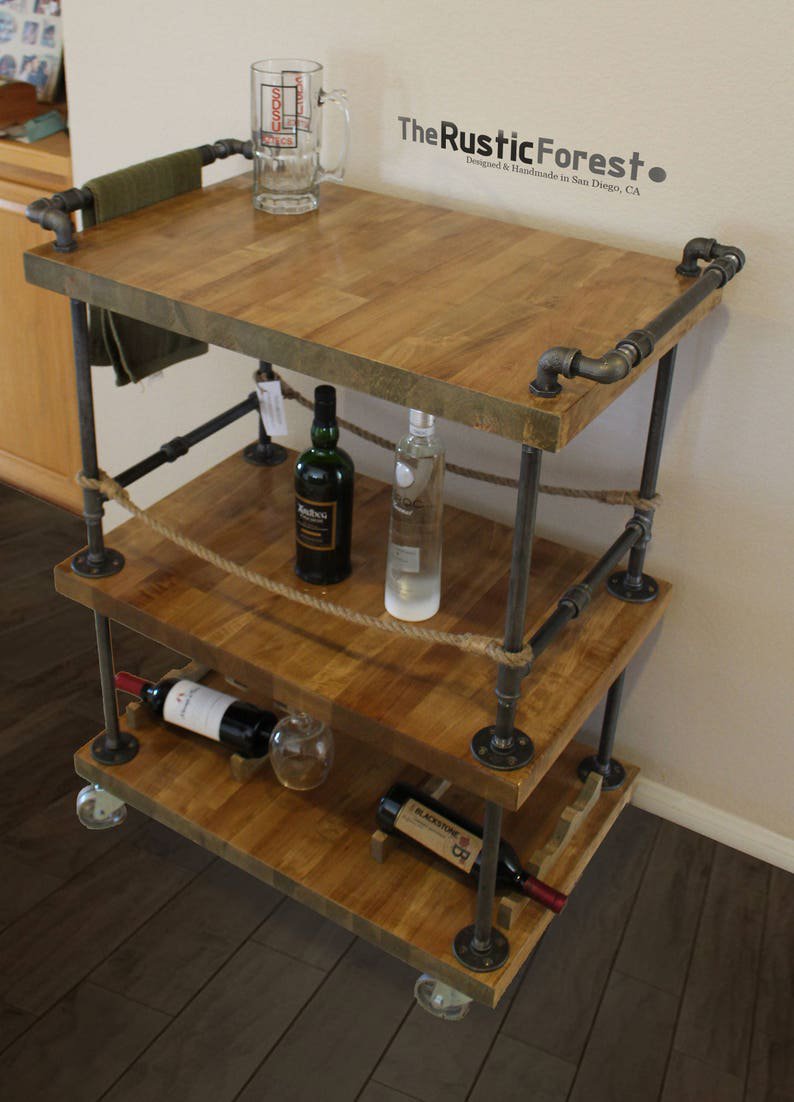 Industrial Custom Bar Cart