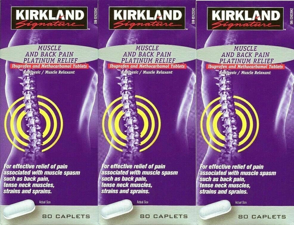 3 Kirkland Purple --Muscles and Back Pain Platinum Relief (240 Caplets ...