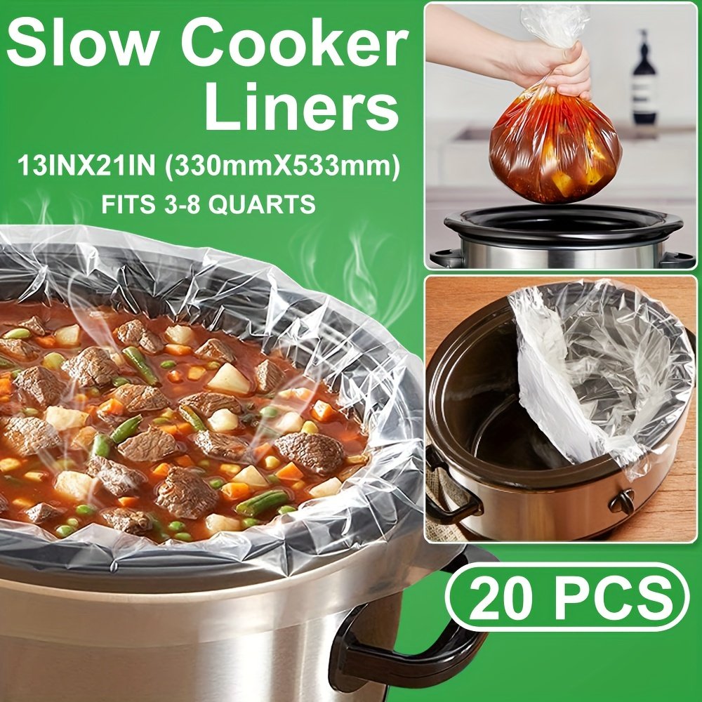20 Count Slow Cooker Liners, Cooking Bags Large Size Crock Pot Liners ...