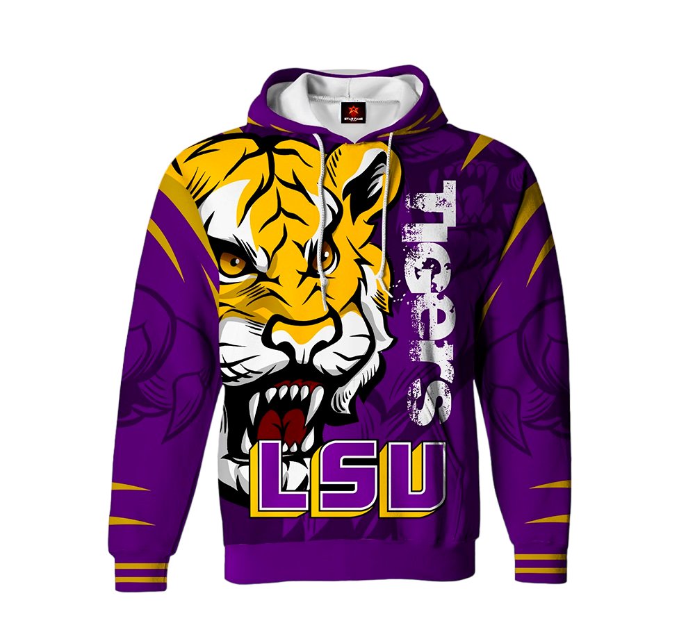 LSU Tigers NCAA Tracksuit Hoodie And Sweatpants
