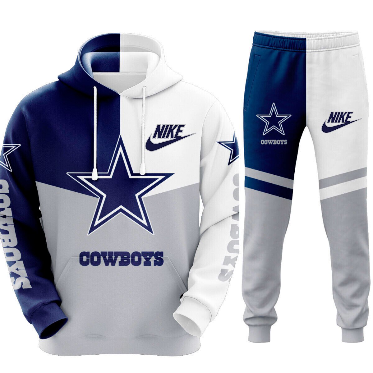 Dallas Cowboys Superior Tracksuit Hoodie And Sweatpants
