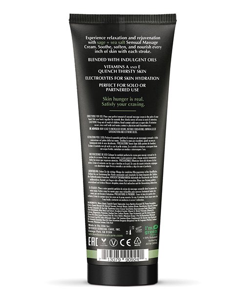 Wicked Sensual Care Sage And Sea Salt Massage Cream 4 Oz