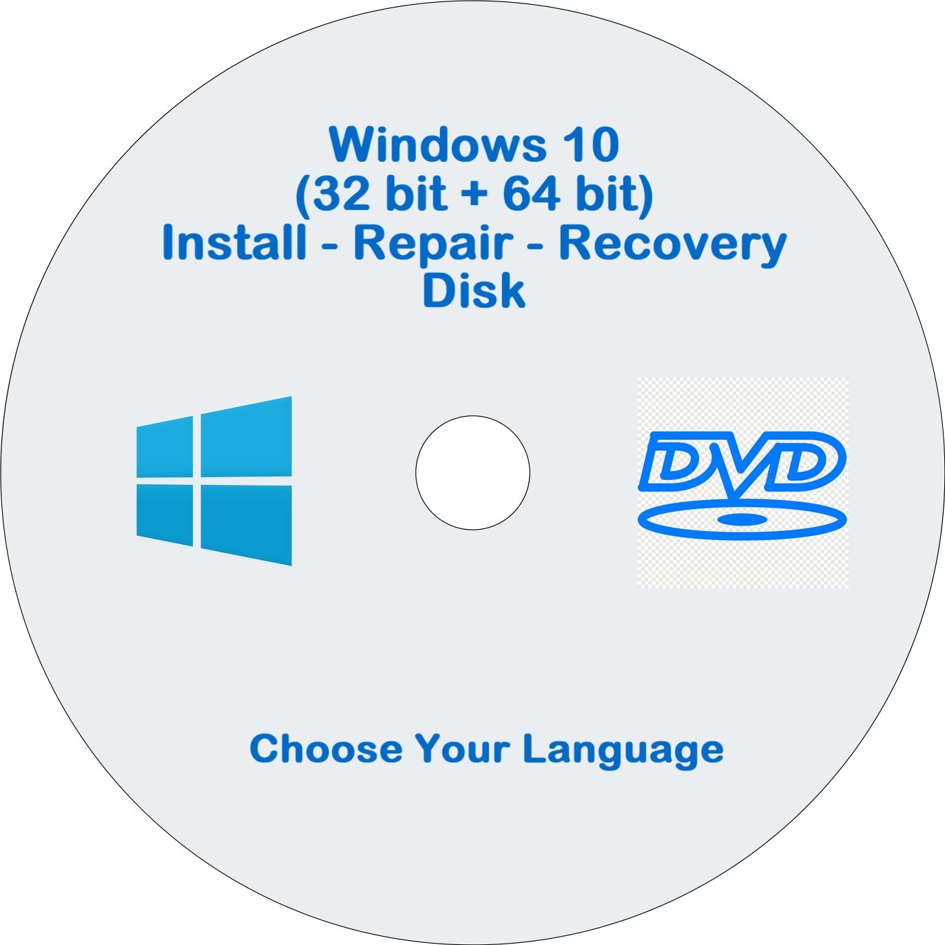 Windows 10 Install Disk 32 + 64 Bit