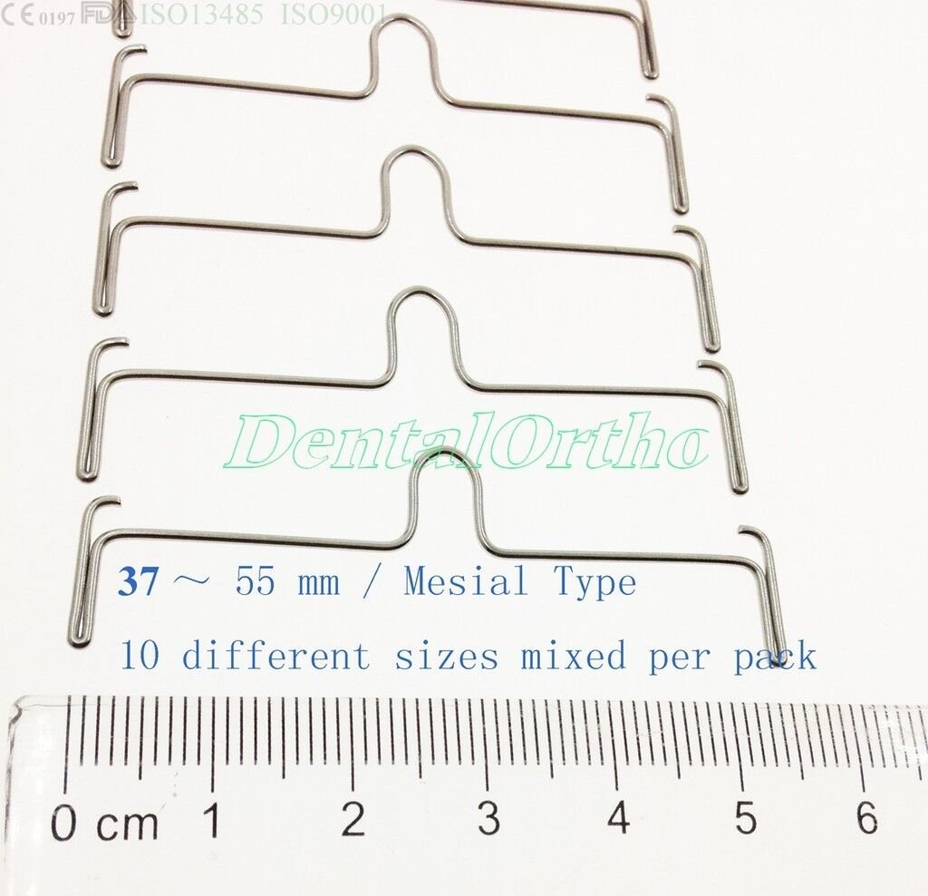 50 x Palatal Arch Bar Mesial Loop Dental Orthodontic Multi Size Mixed
