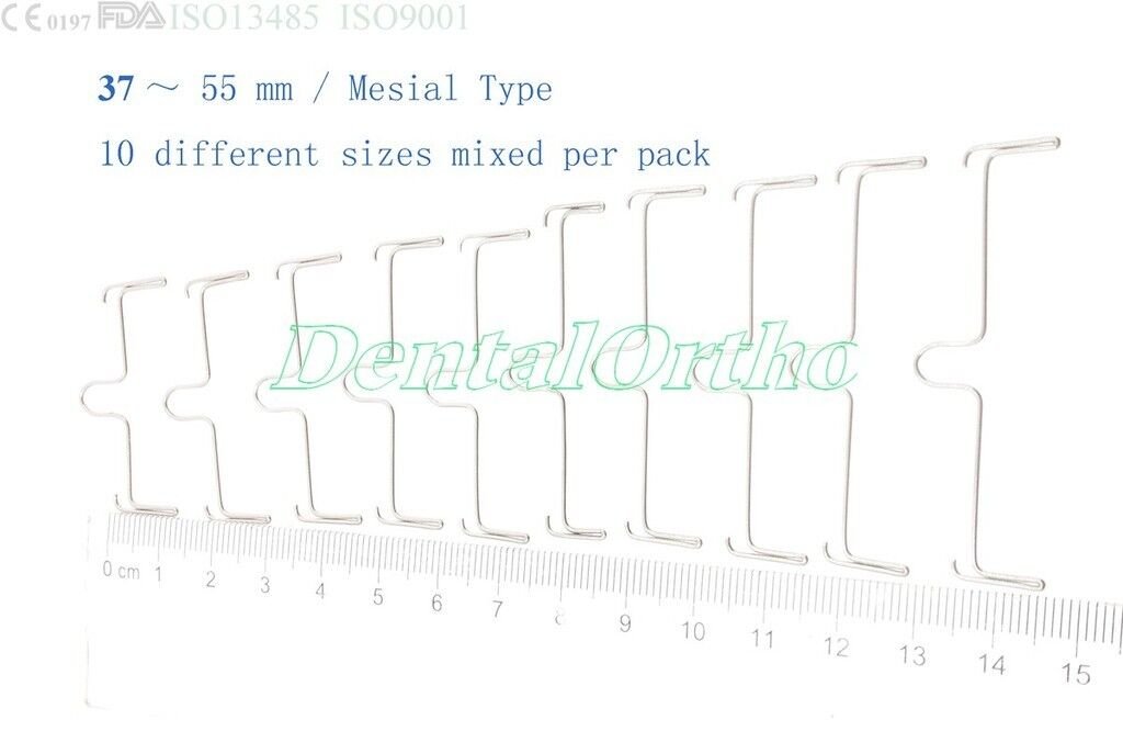 50 x Palatal Arch Bar Mesial Loop Dental Orthodontic Multi Size Mixed