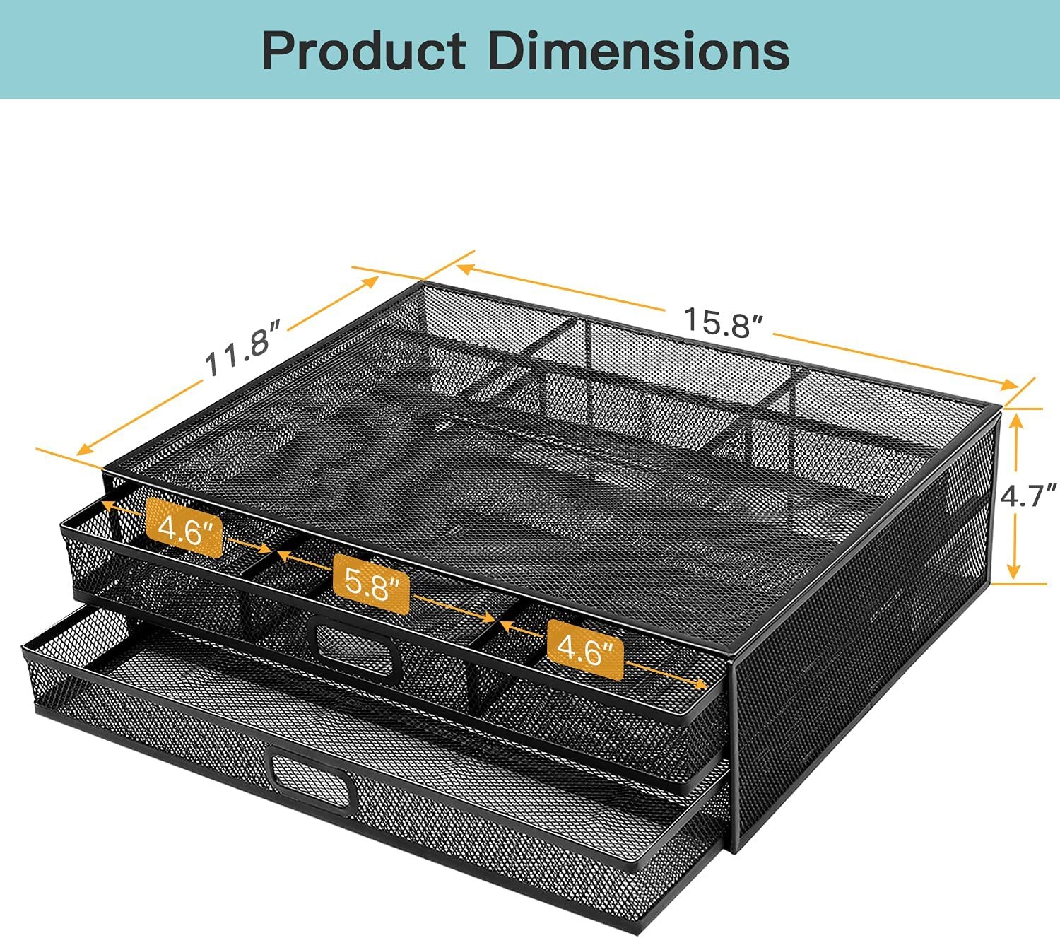 Monitor Stand, Monitor Stand with Drawer, Monitor Riser Mesh Metal ...