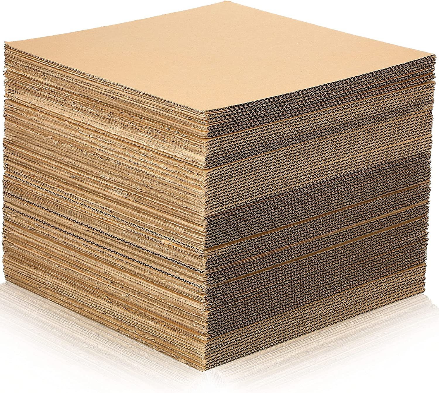 100 Pcs Corrugated Cardboard Sheets Set Corrugated Packaging Pads Paper ...