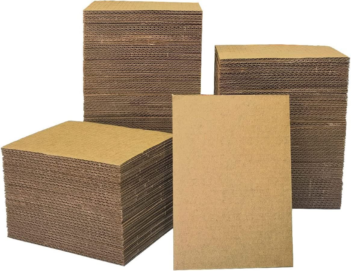 200 Packs 3.5X4.5 Inch Corrugated Cardboard Sheets, Premium Corrugated ...