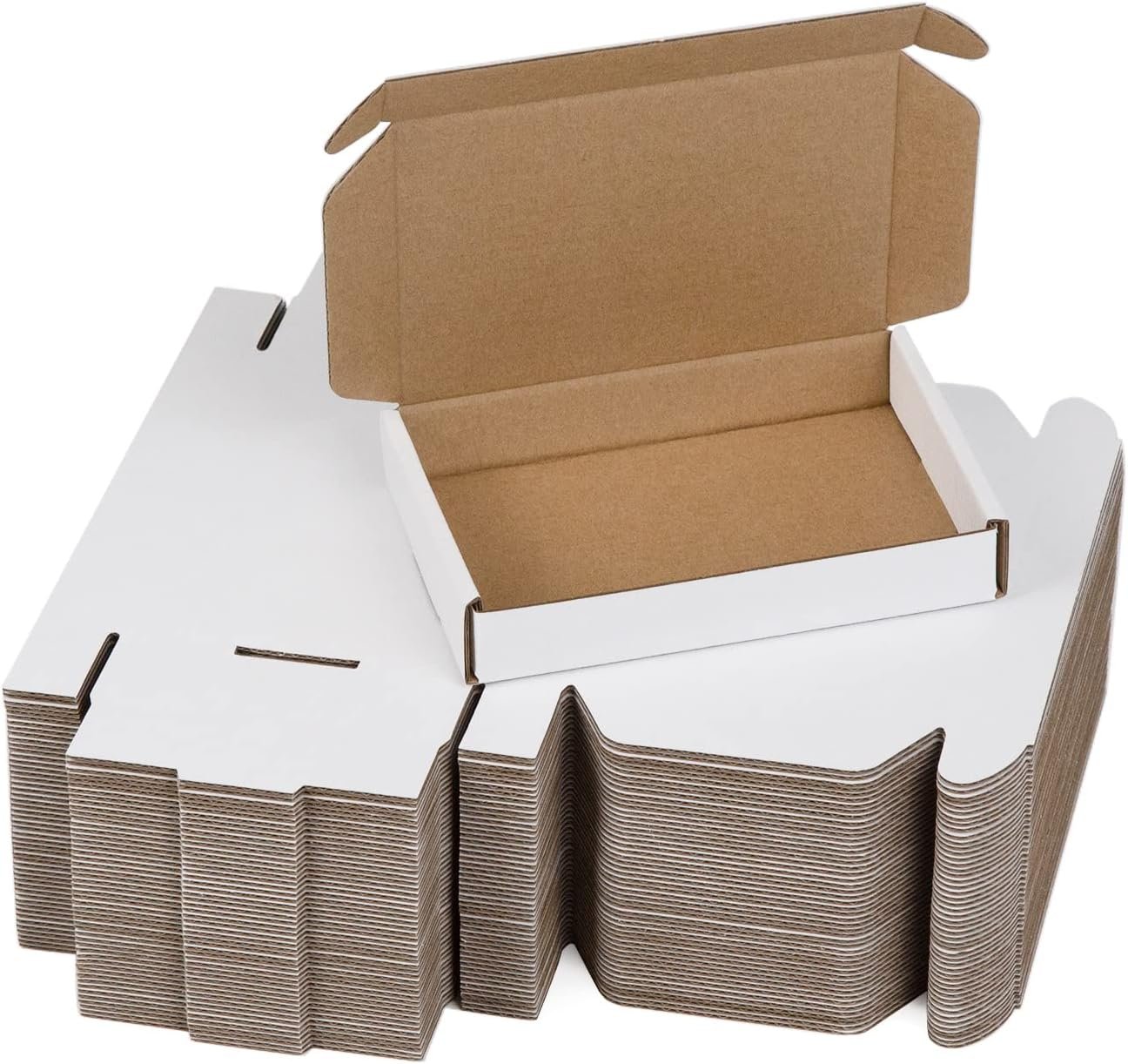 SUNLPH 50 Pack 6X4X1 Inches Small Shipping Boxes, White Corrugated ...