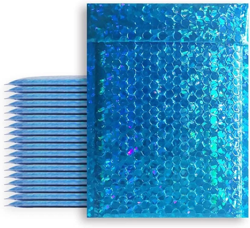 Bubble Mailer 6X9 Inch Blue Holographic Padded Envelope Self Adhesive ...
