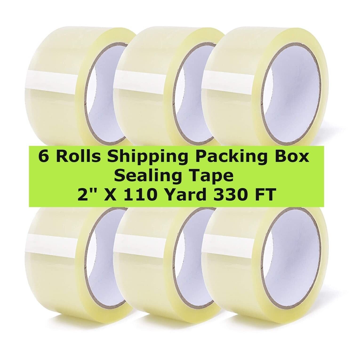 Packaging Tape 6 Rolls Shipping Packaging Packing Box Sealing 2.0 Mil ...
