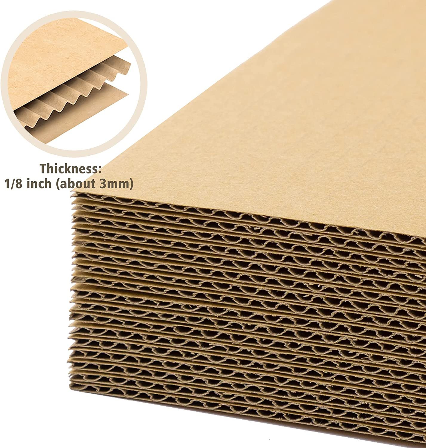 All Sizes 50 Pack Corrugated Cardboard Sheets Flat Cardboard Layer Pads ...