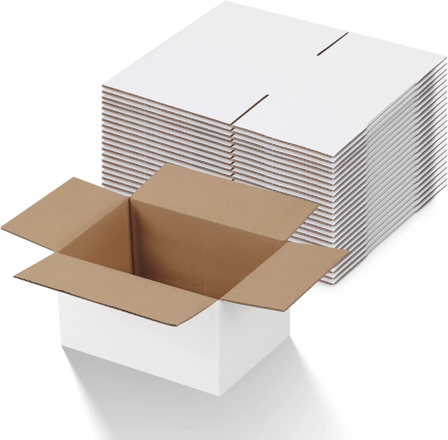 Shipping Boxes Set of 25, White Corrugated Cardboard Box Mailing ...