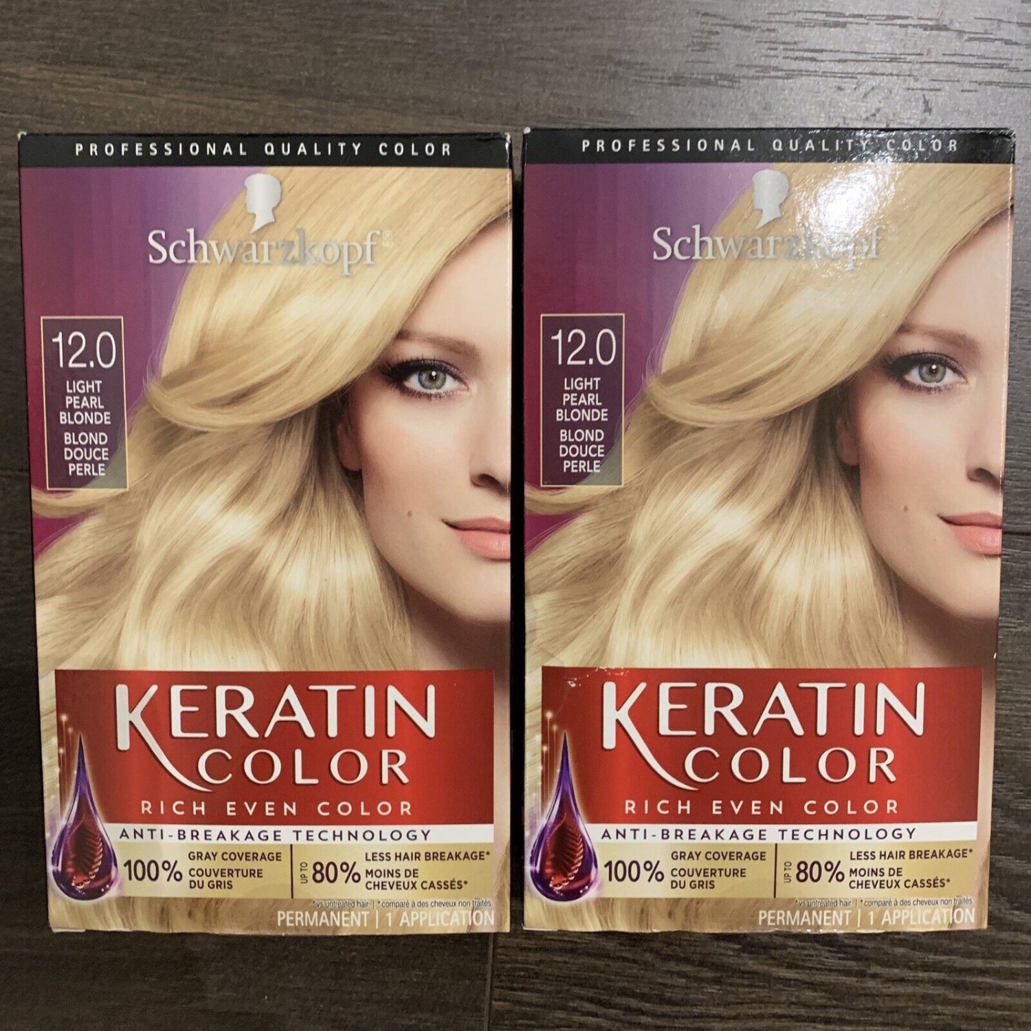 2x Schwarzkopf Keratin Color 12.0 Light Pearl Blonde Rich Even Hair ...