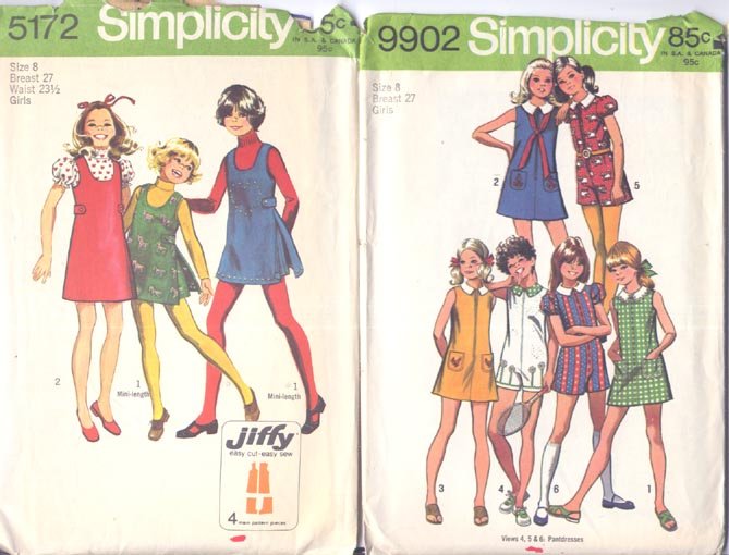 3 Simplicity Girls Size 8 Patterns Dress Pantdress Jumper Shorts