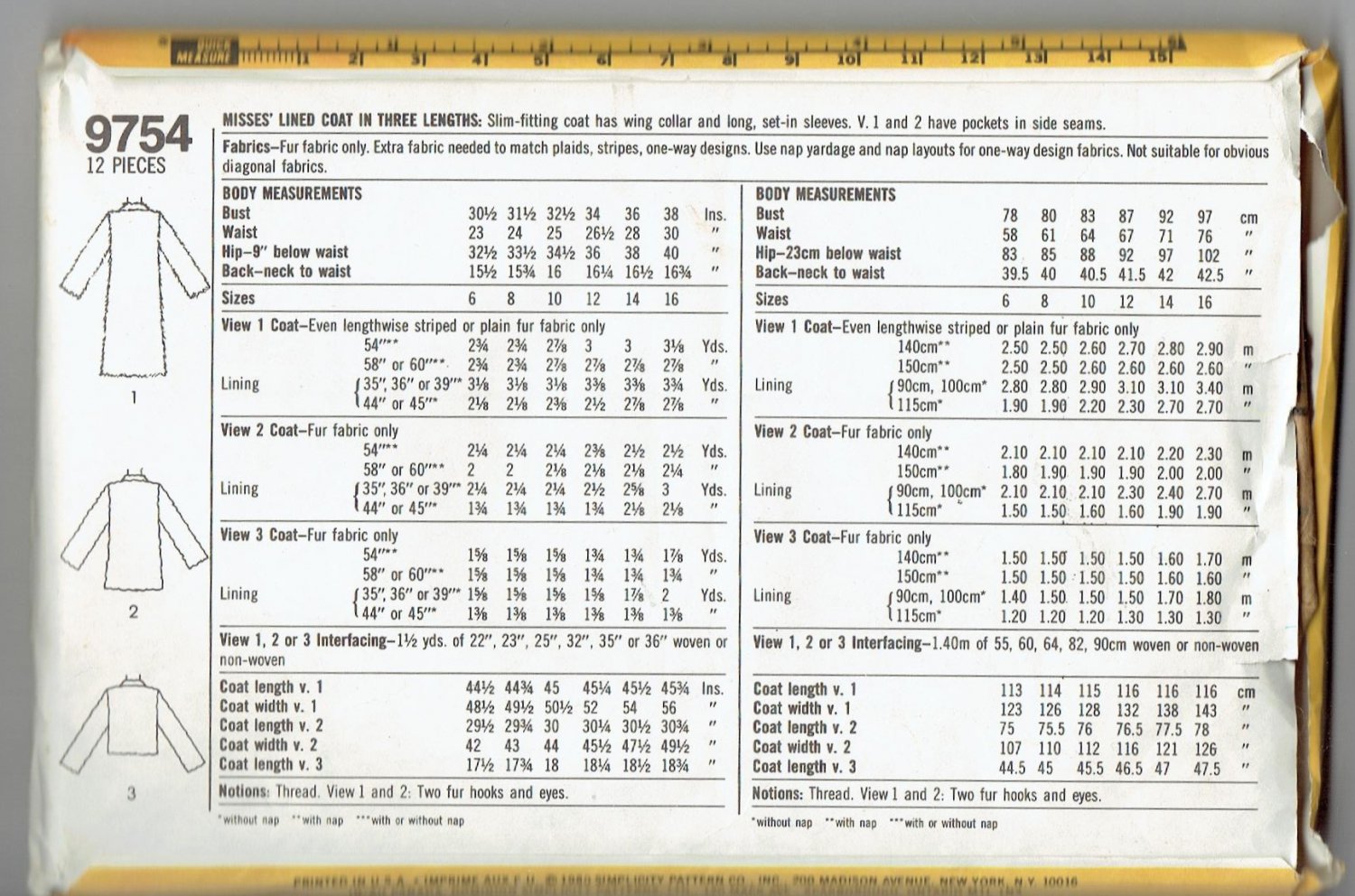 Simplicity 6854 Wide Leg Pants Blouse Top Skirt Size 16 Sewing Pattern ...