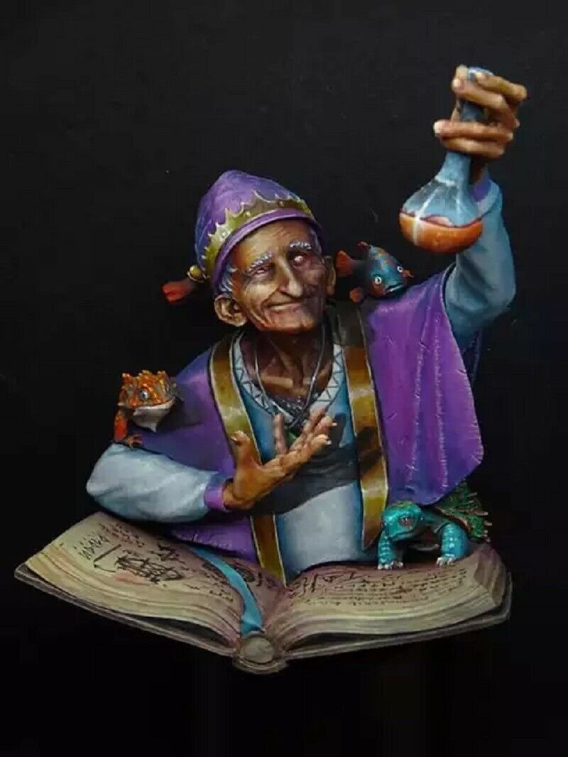 1/10 75mm BUST Resin Figure Model Kit Wizard Alchemist Unpainted X0072