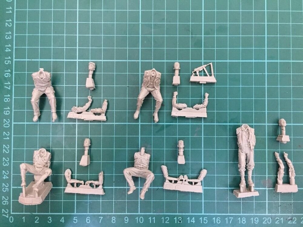 1:35 Resin Figure Kit Model WW2 US FURY Tank Crew With 5 Soldiers Unpainted