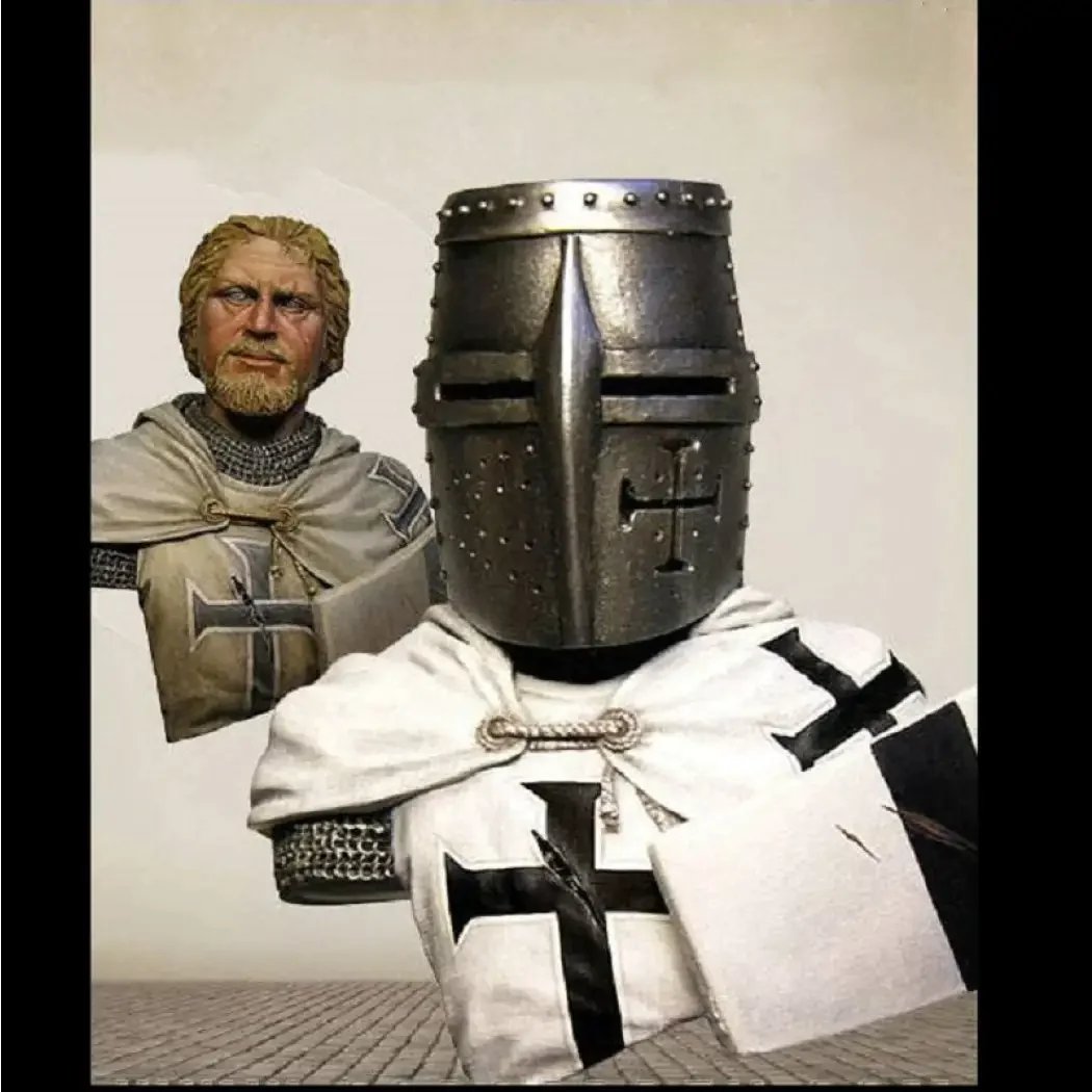 1/10 BUST Resin Model Kit Medieval Crusader Templar Knight Warrior ...