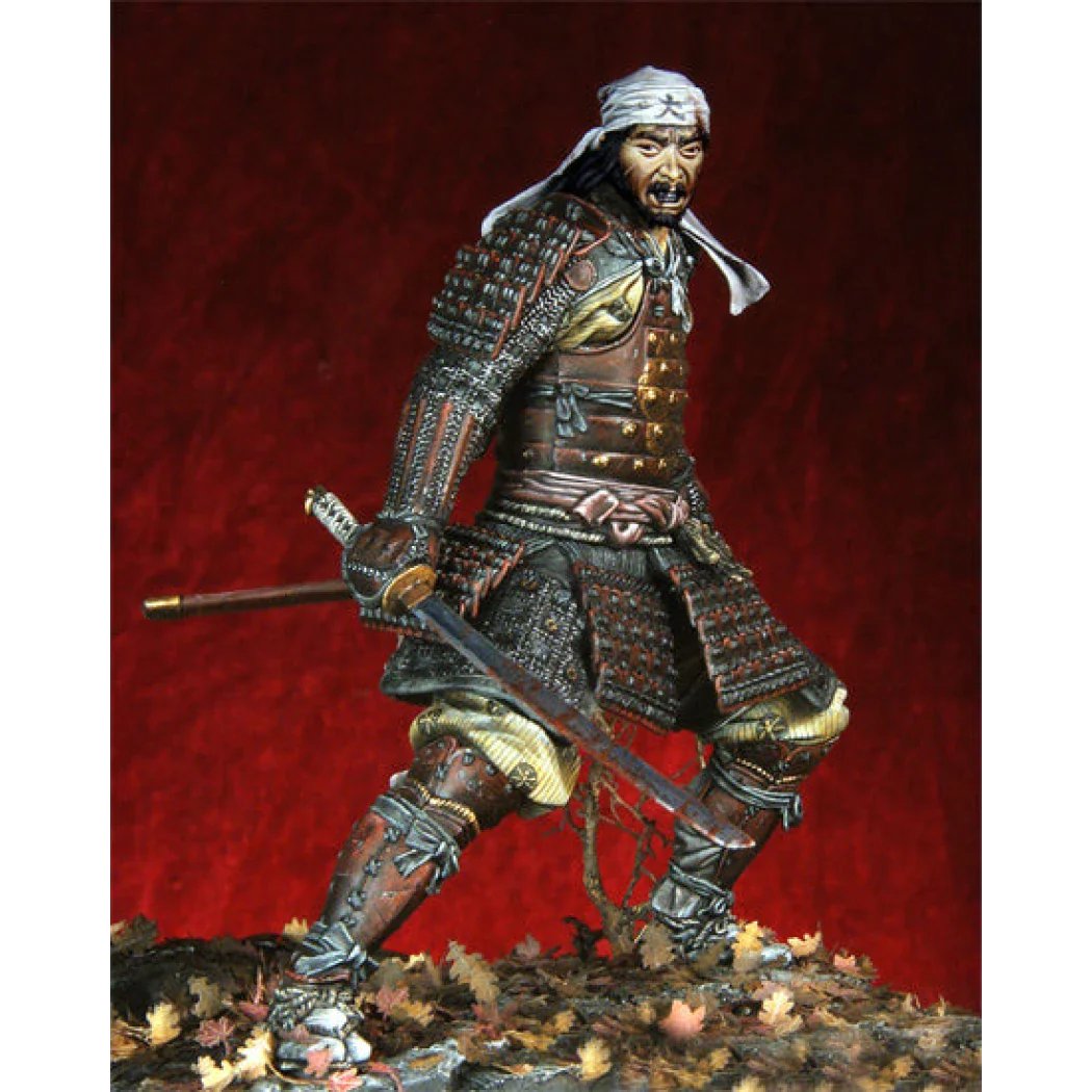 1/18 90mm Resin Model Kit Japanese Samurai Warrior (with base) Unpainted